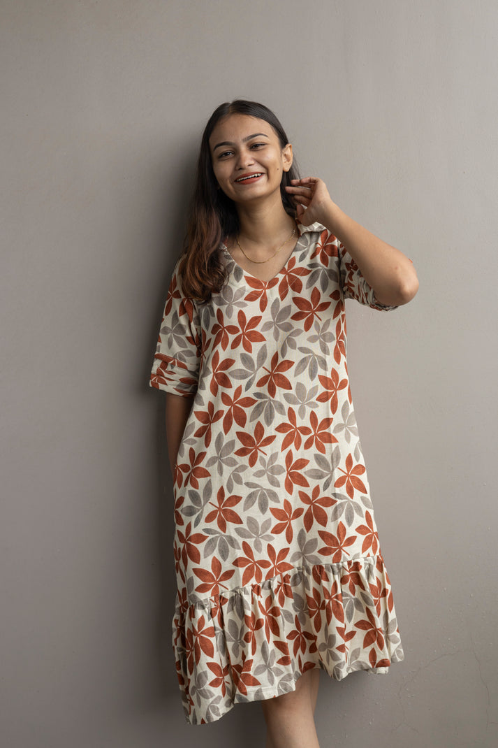 Leafy Flare Midi Dress – FLEASANT